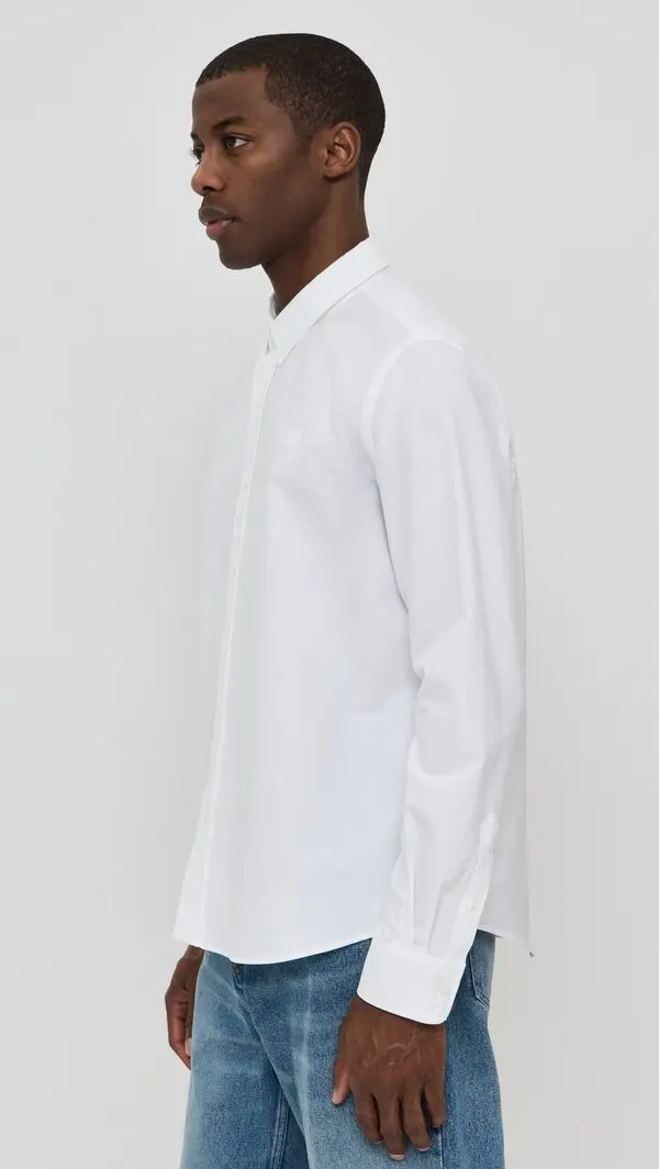 Ami Paris Adc Classic Fit Oxford Shirt In Natural White - 60% Off